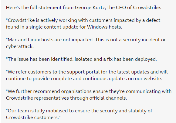 Lessons Learned from the CrowdStrike Outage